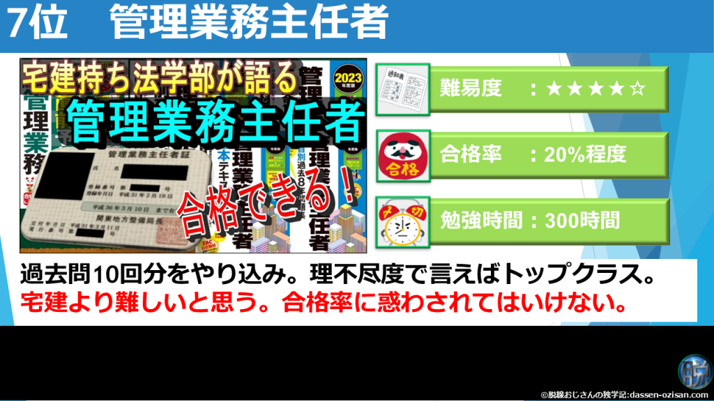 【ランキング形式】資格廃人が難しいと感じた資格トップ10！ パワポ＆動画 | 脱線おじさんの独学記